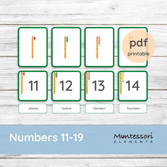 Montessori Maths 11-19 Cards Sequin Board Montessori | Etsy