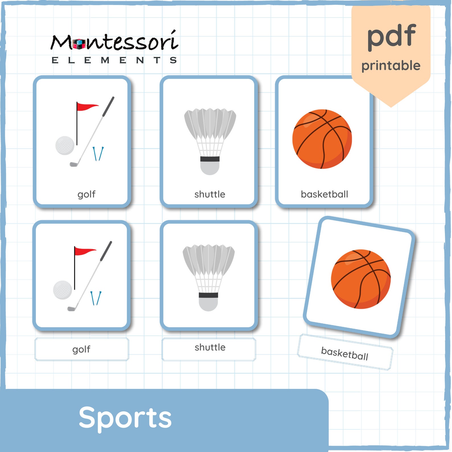 SPORTS Montessori Cards, Three Part Cards, Nomenclature Cards ...