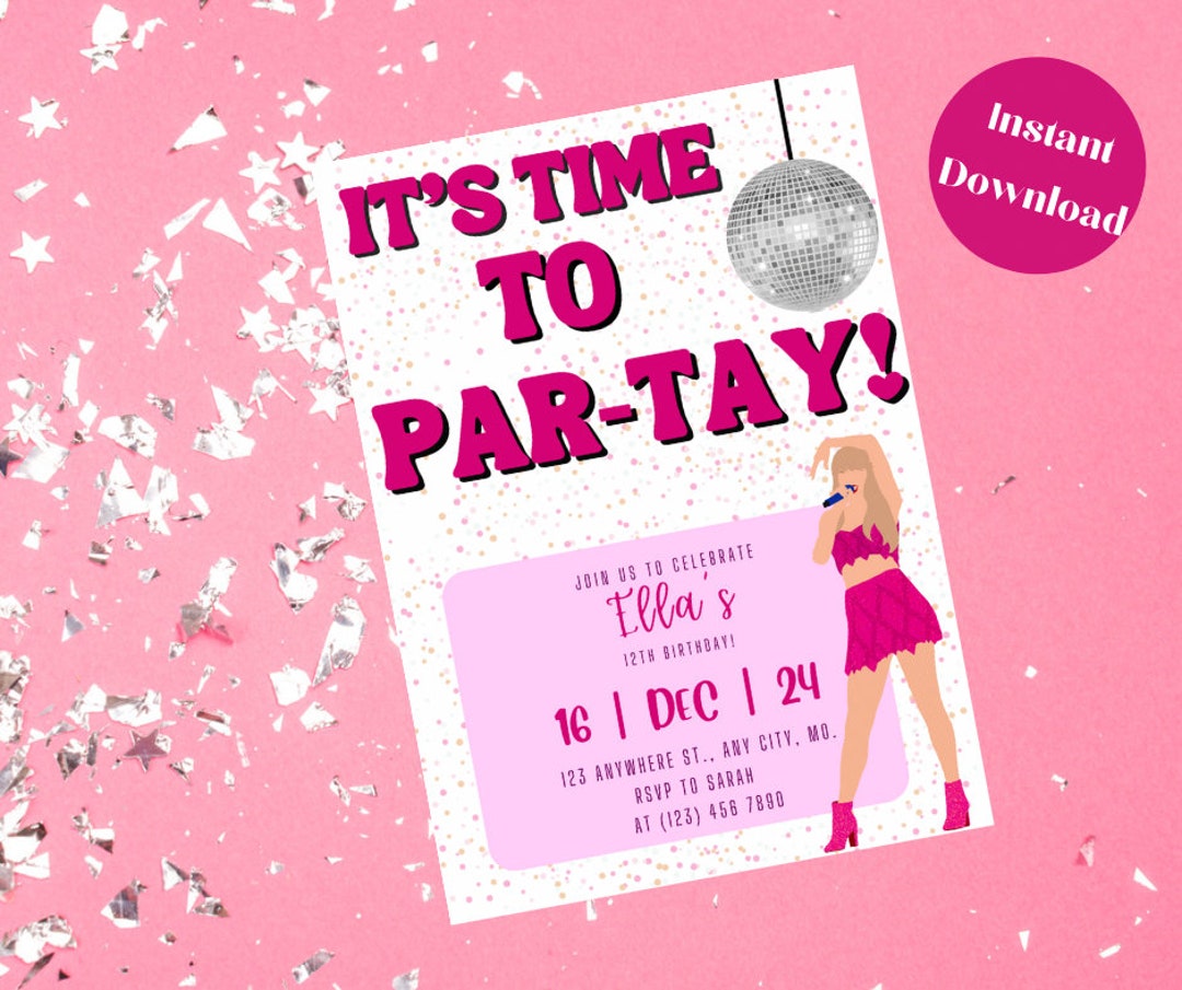 Printable Taylor Swift Birthday Party Invitation Eras Tour Birthday ...