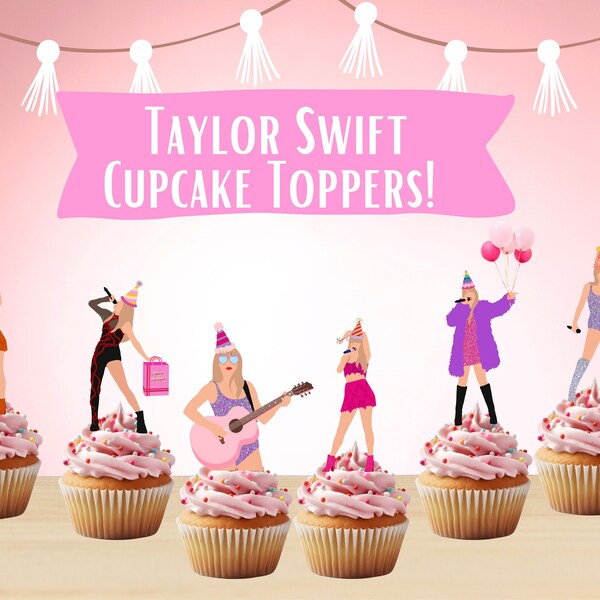 Taylor Swiftie Birthday Cupcake Toppers - Etsy
