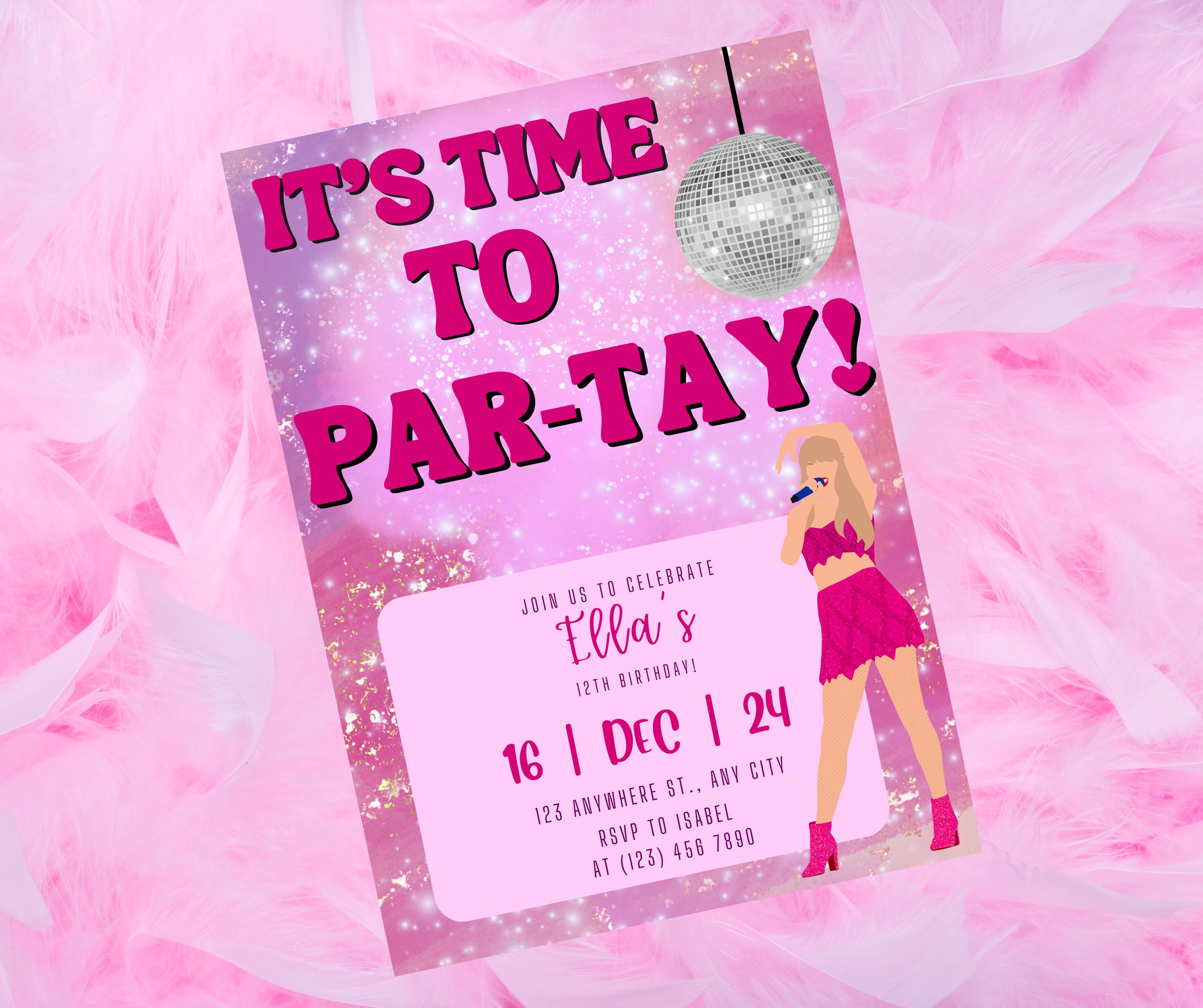 Printable Taylor Swift Birthday Party Invitation Eras Tour Birthday ...