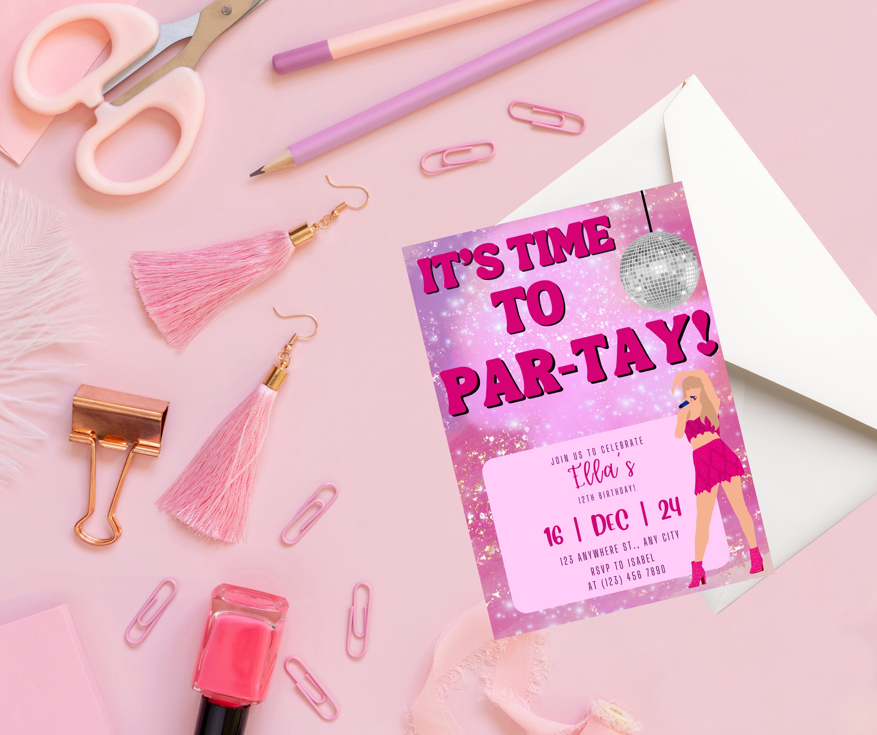 Printable Taylor Swift Birthday Party Invitation Eras Tour Birthday ...