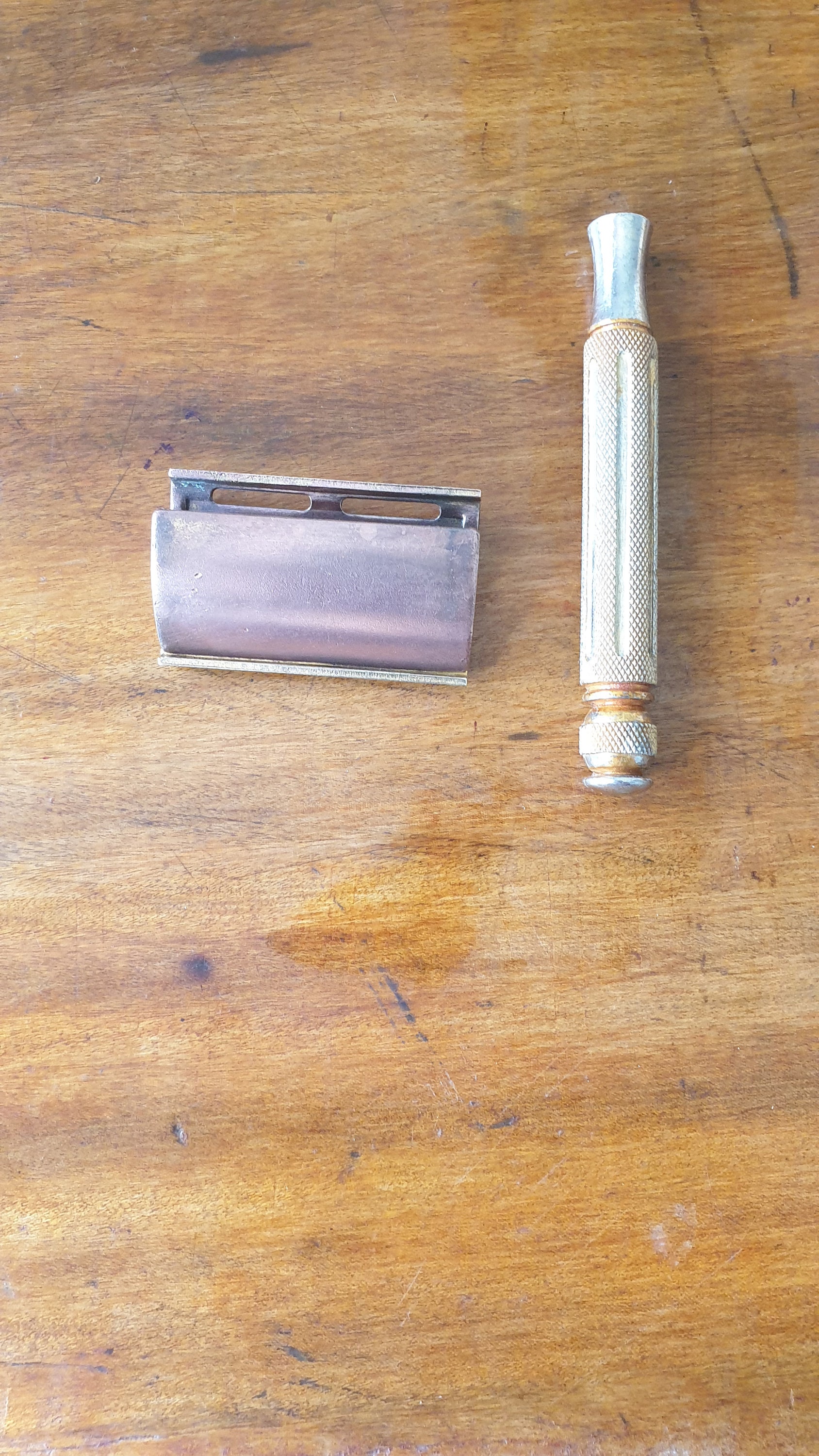 Vintage Gillette Contract Tech Ball End Three Piece Safety Razor in Two ...