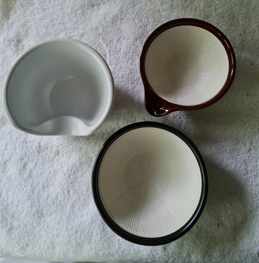 Japanese Style Round Ribbed Pattern Ceramic Shaving Lather Bowl With ...