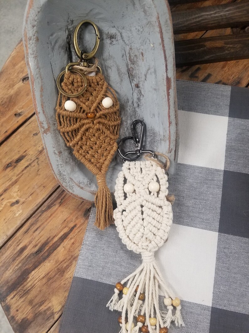 Handmade Macrame Owl Keychains/purse or Backpack Charms/car - Etsy