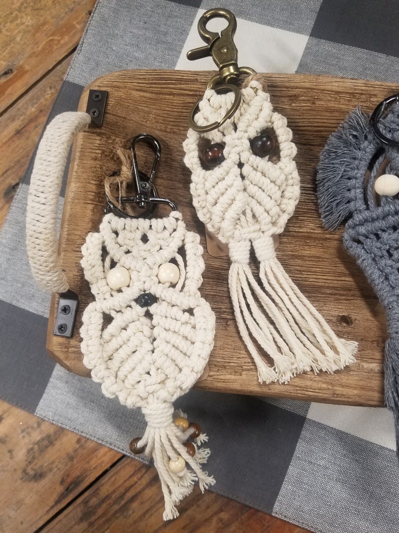 Handmade Macrame Owl Keychains/purse or Backpack Charms/car - Etsy