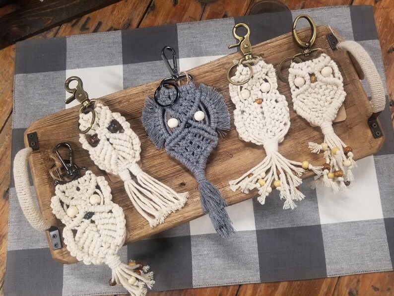 Handmade Macrame Owl Keychains/purse or Backpack Charms/car - Etsy