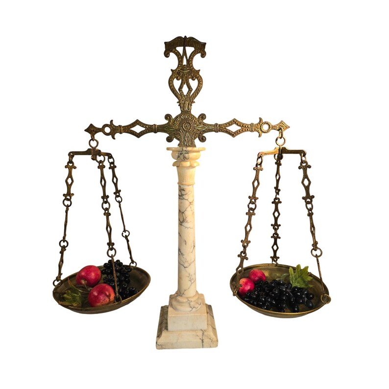 Scales of Lady Justice Marble Alabaster and Brass Antique C1900-1920 ...