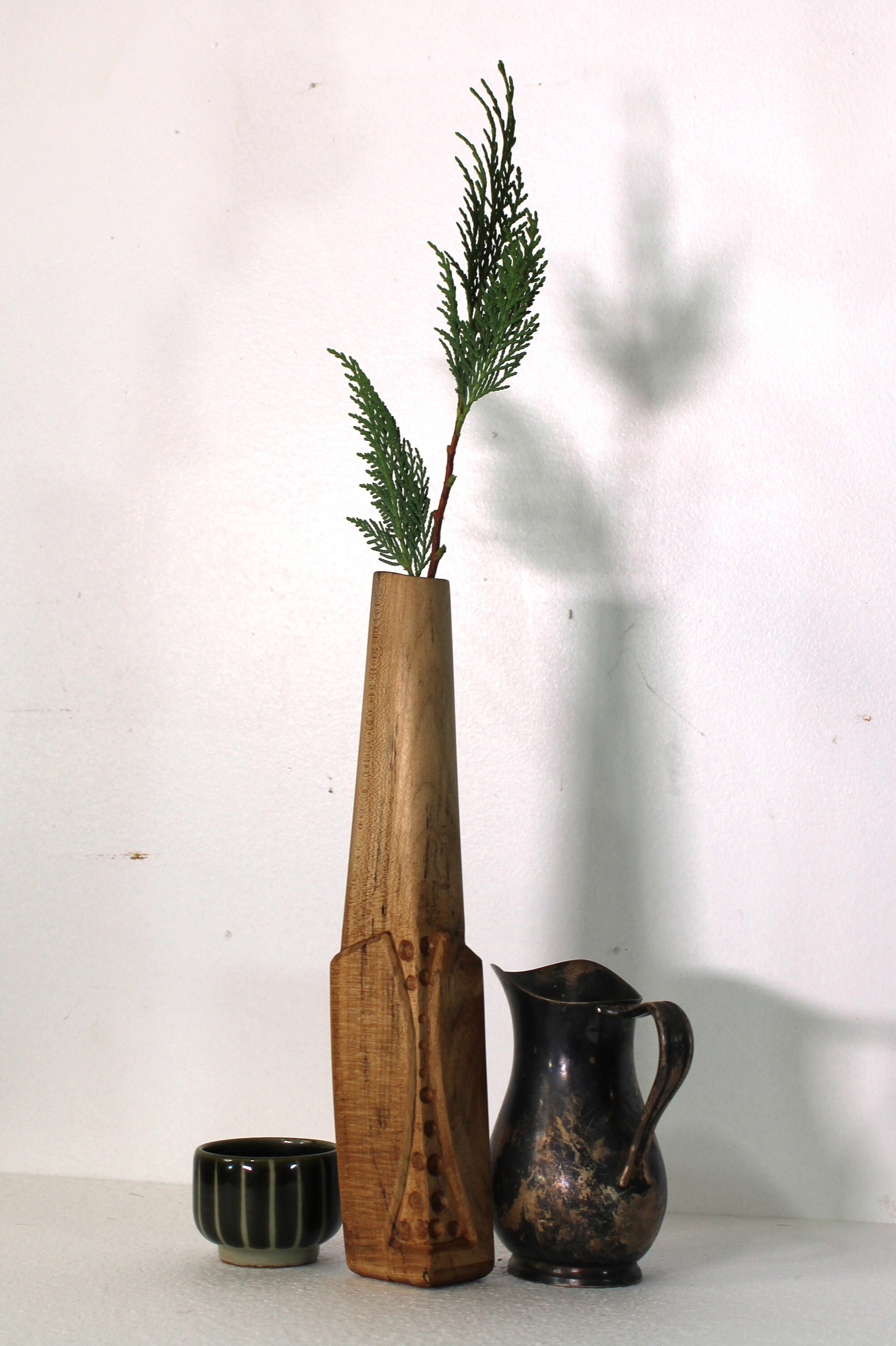 Contemporary Wooden Flower Vase Sculpted From Maple Wood, Single Flower ...