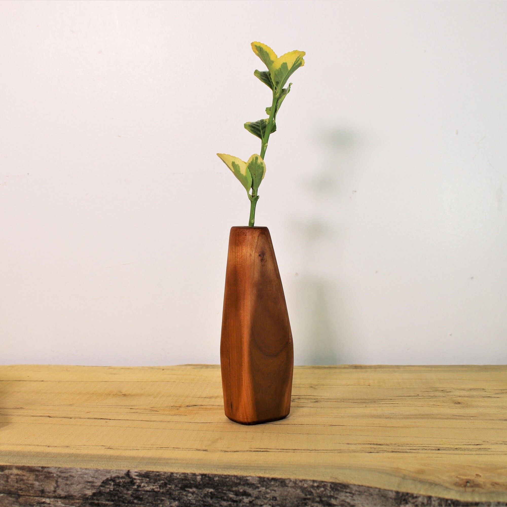 Bud Vase Sculpted From Cherry Wood Single Flower Stem Vase - Etsy