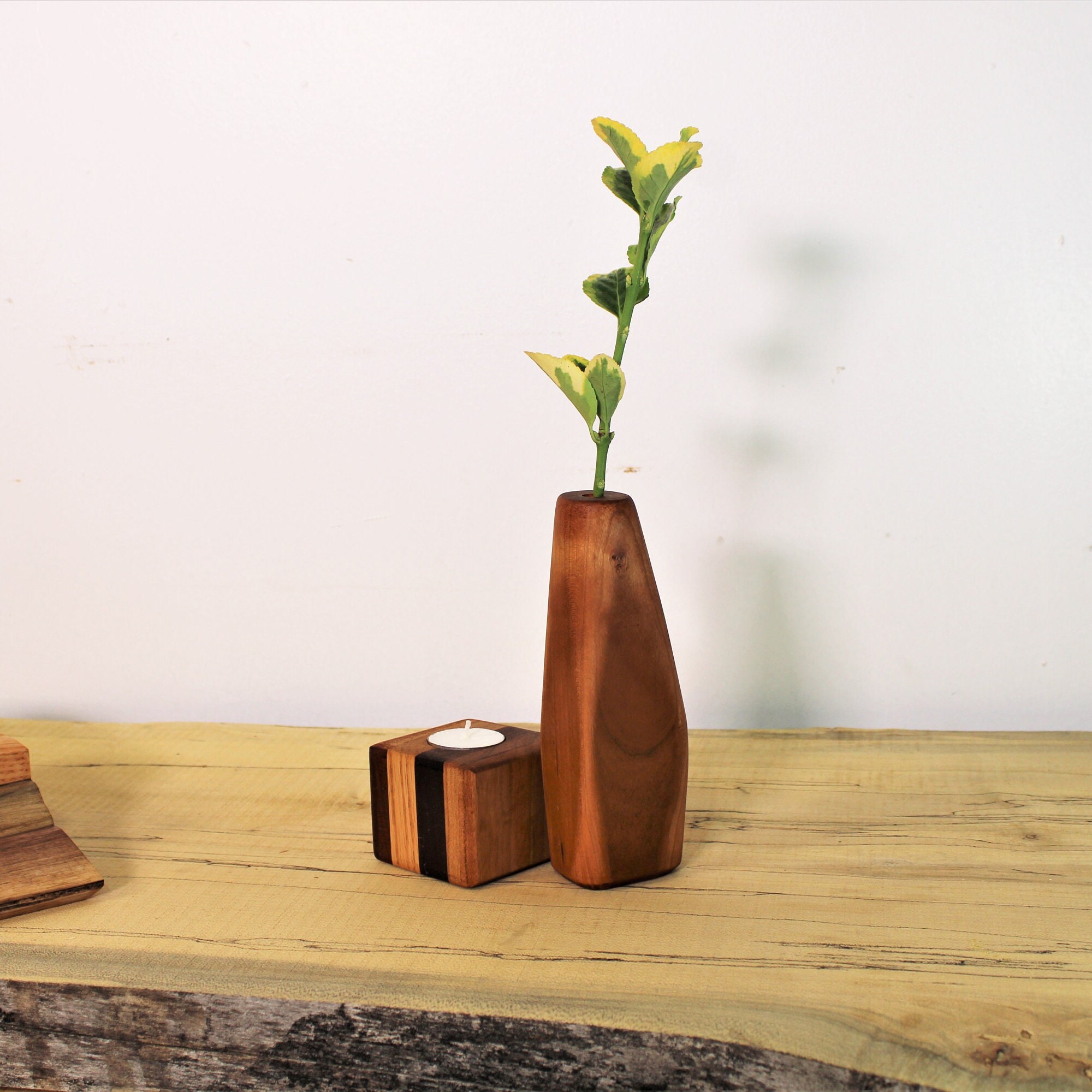 Bud Vase Sculpted From Cherry Wood Single Flower Stem Vase - Etsy