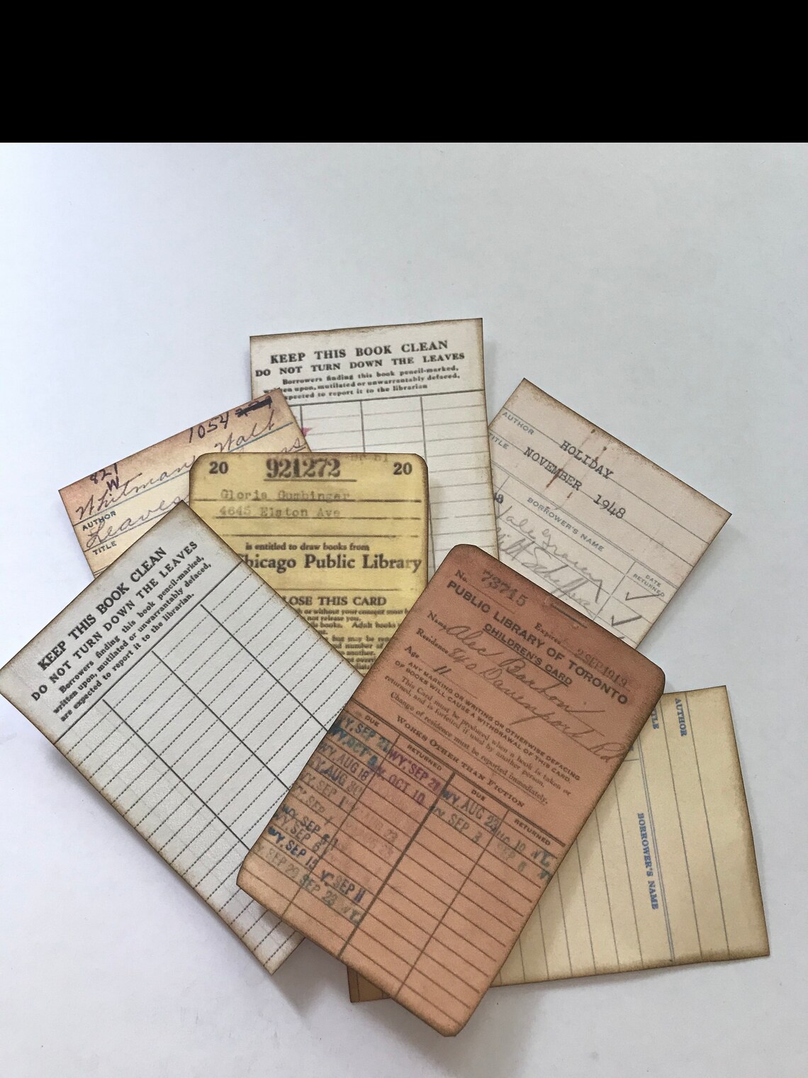 24 LIBRARY CARDS 3 Vintage Printable Ephemera Sets Plain Lace - Etsy