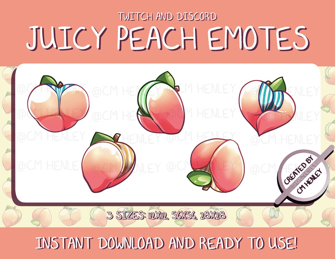 Juicy Peach Emotes twitch & Discord, Digital Download - Etsy