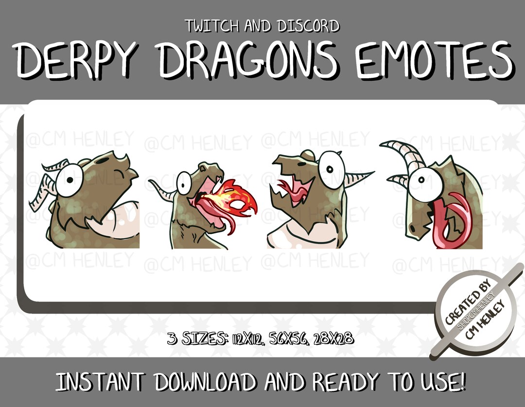 Derpy Dragons Emotes (twitch & Discord, Digital Download) - Etsy