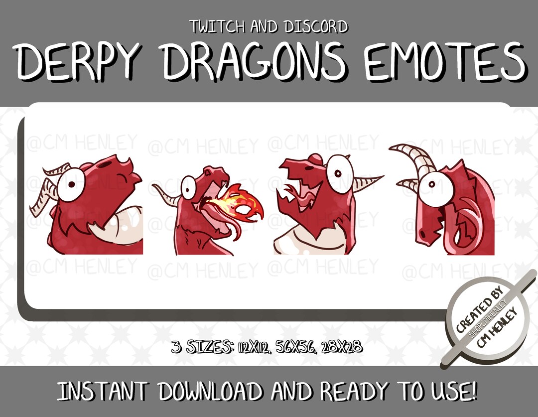 Derpy Dragons Emotes (twitch & Discord, Digital Download) - Etsy