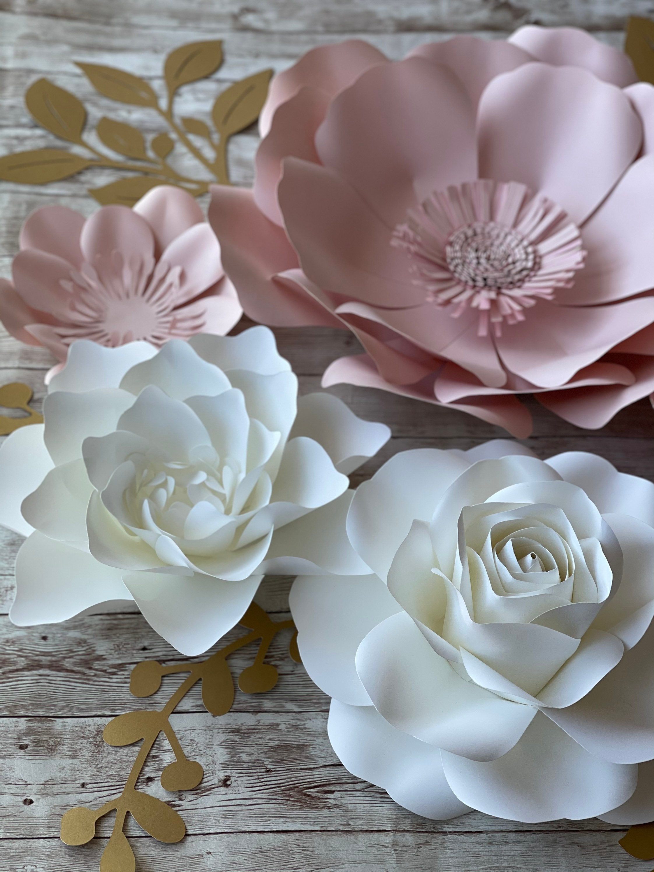 Large Paper Flower Set Floral Nursery - Etsy