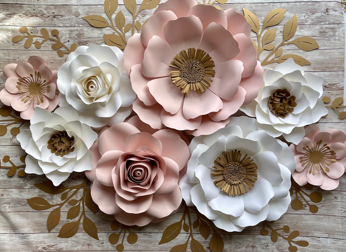 Large Paper Flower Set Floral Nursery - Etsy