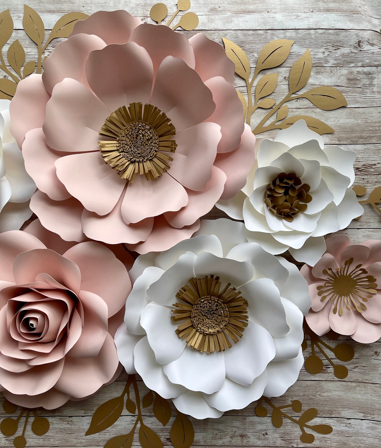Large Paper Flower set Floral Nursery | Etsy