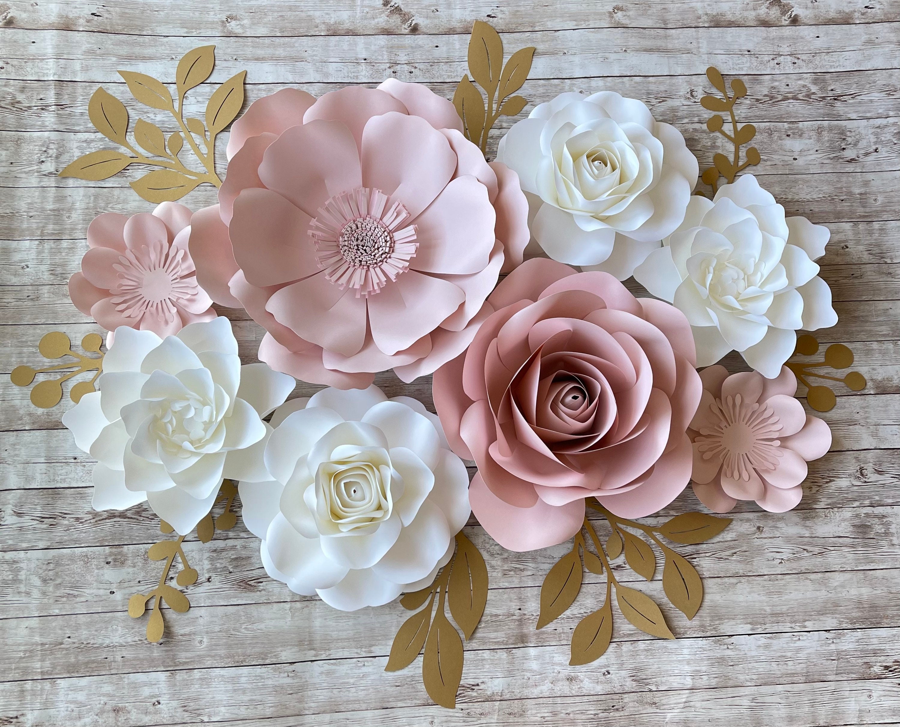 Large Paper Flower Set Floral Nursery - Etsy