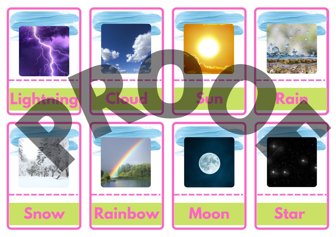Nature & Weather Vocabulary Cards | Realistic Photo Flashcards | Nature ...