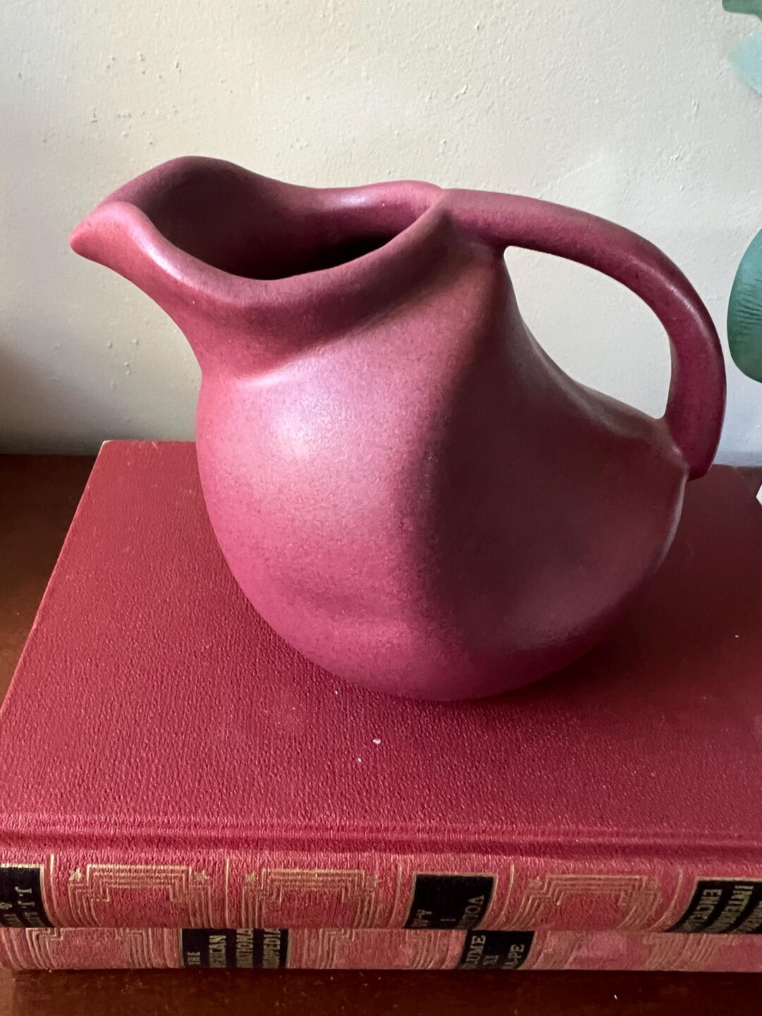 Vintage Maroon Pitcher - Early Niloak Pottery Cream or Milk Jug - Etsy