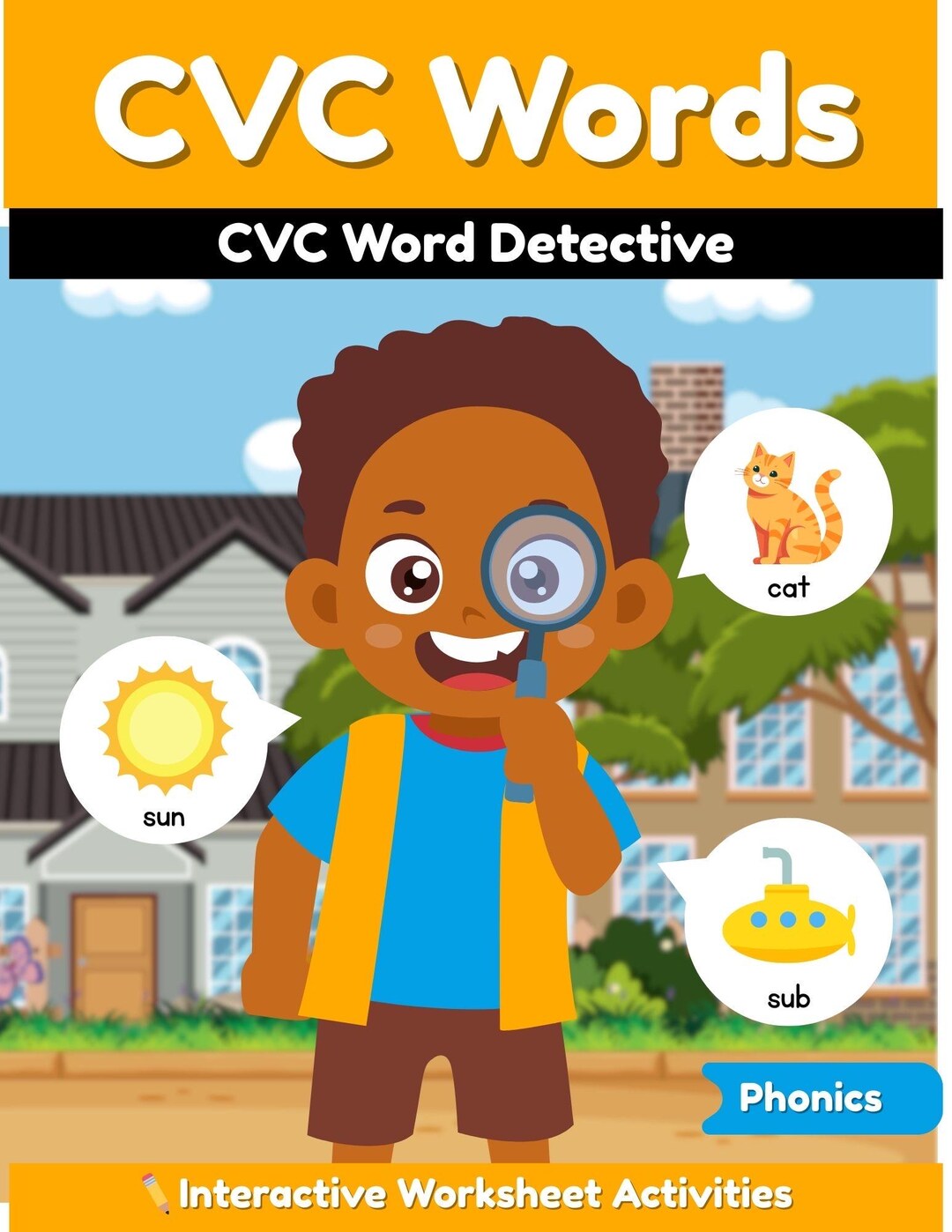 CVC Word Detective Interactive Workbook - Etsy