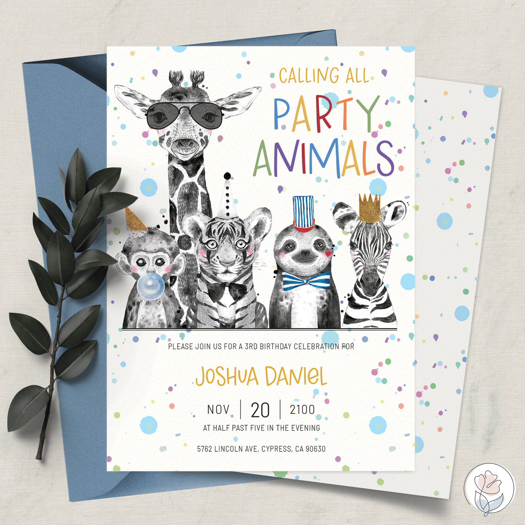 Party Animals PARTY BUNDLE 8-piece Birthday Set Digital - Etsy