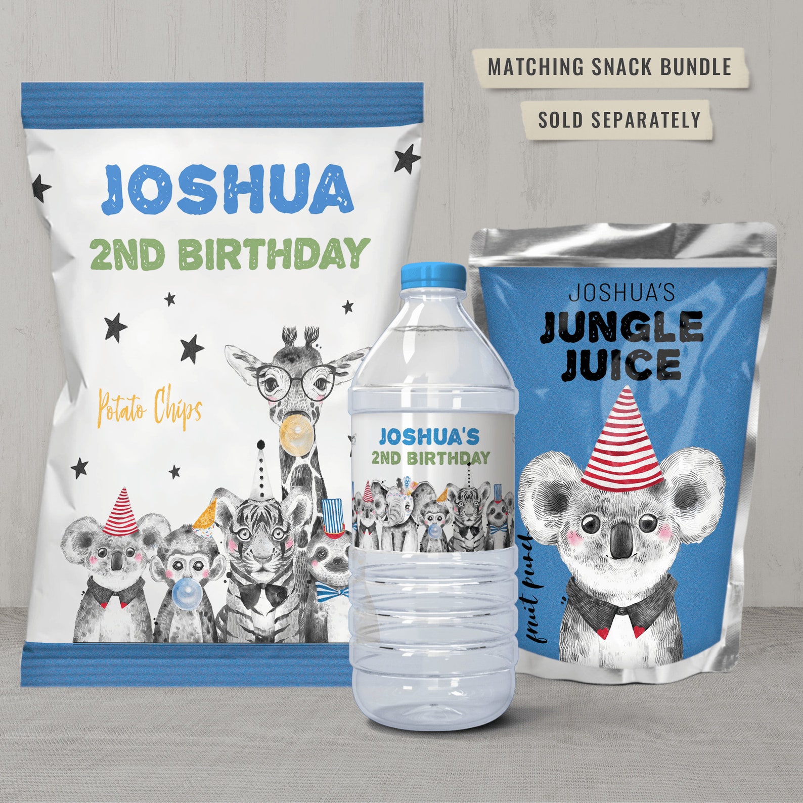 Party Animals PARTY BUNDLE 8-piece Birthday Set Digital - Etsy