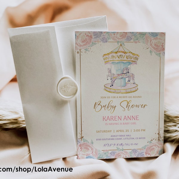 Baby Shower Carousel Invitations - Etsy