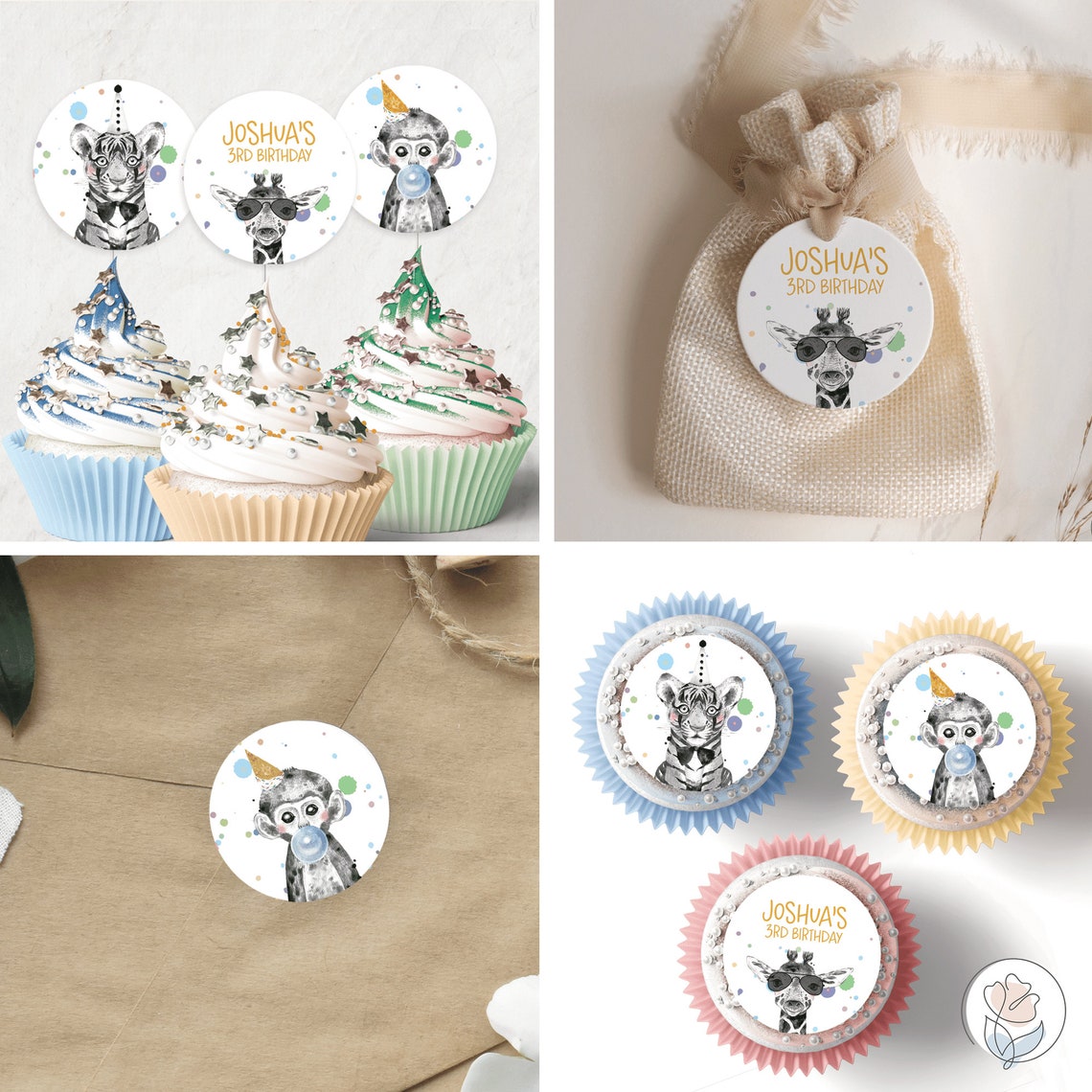 Party Animals PARTY BUNDLE 8-piece Birthday Set Digital - Etsy