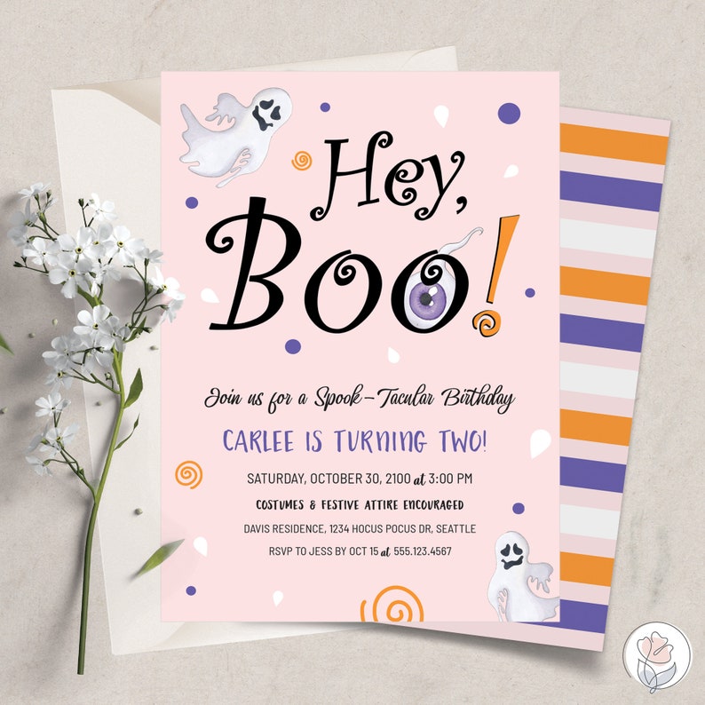 Hey Boo Spooktacular Birthday Invitation Printable Birthday - Etsy