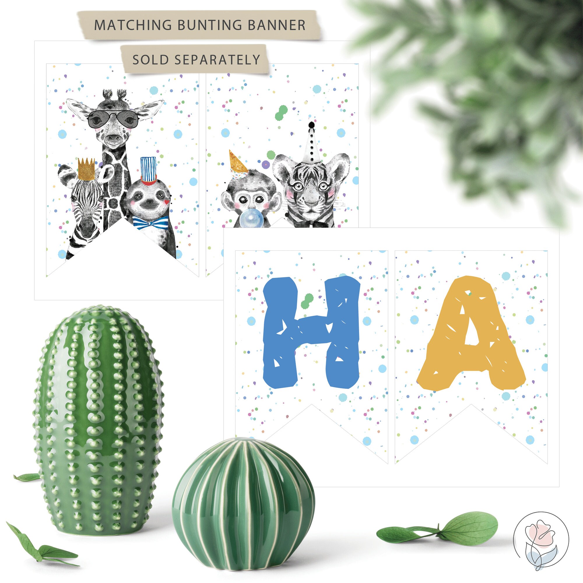 Party Animals Food Tag Printable Labels Digital Download - Etsy