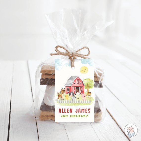 Barnyard Animals Favor Tag Printable Gift Tags Digital | Etsy