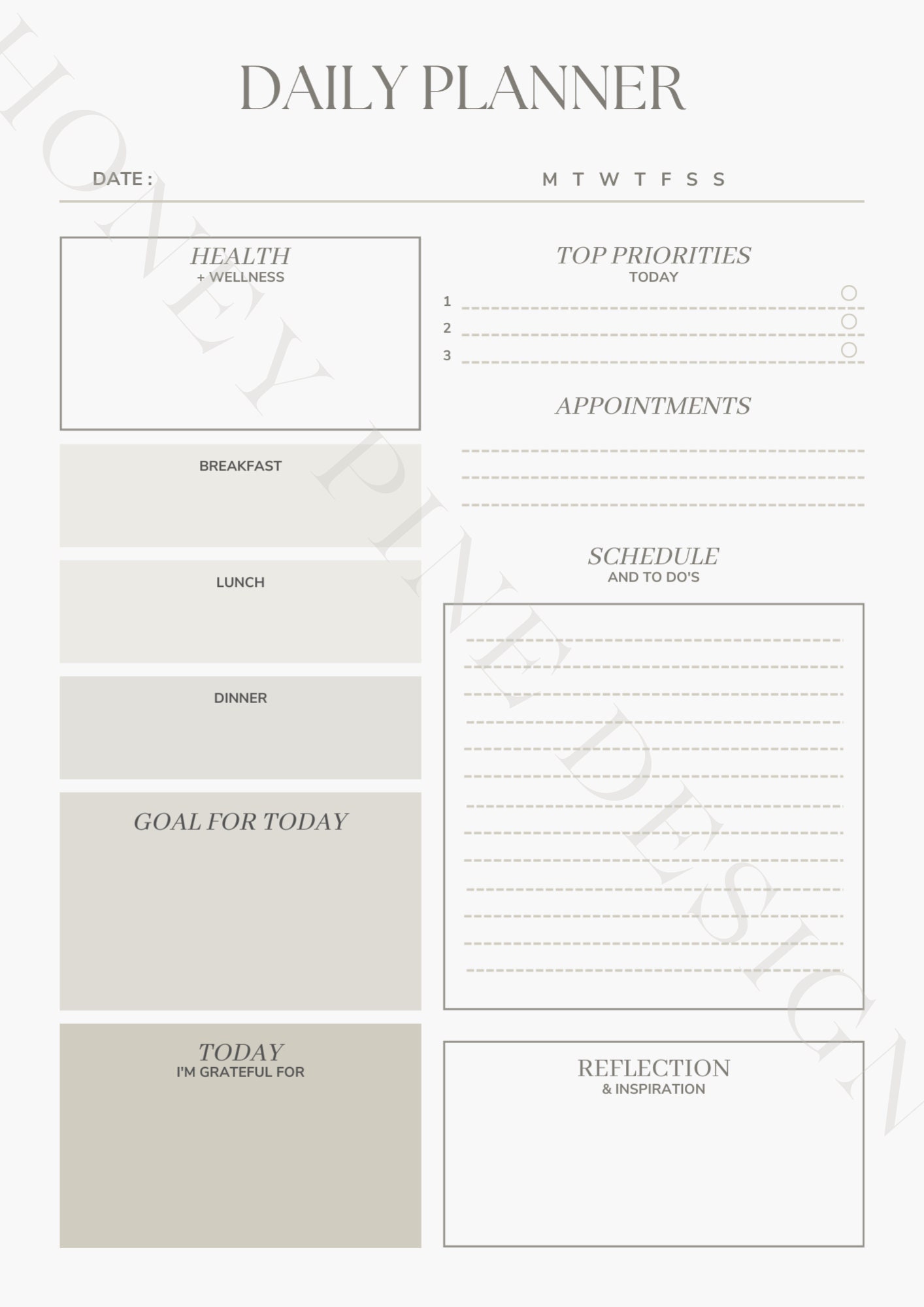 Digital Daily Planner | Digital Download Planner | Printable Planner ...