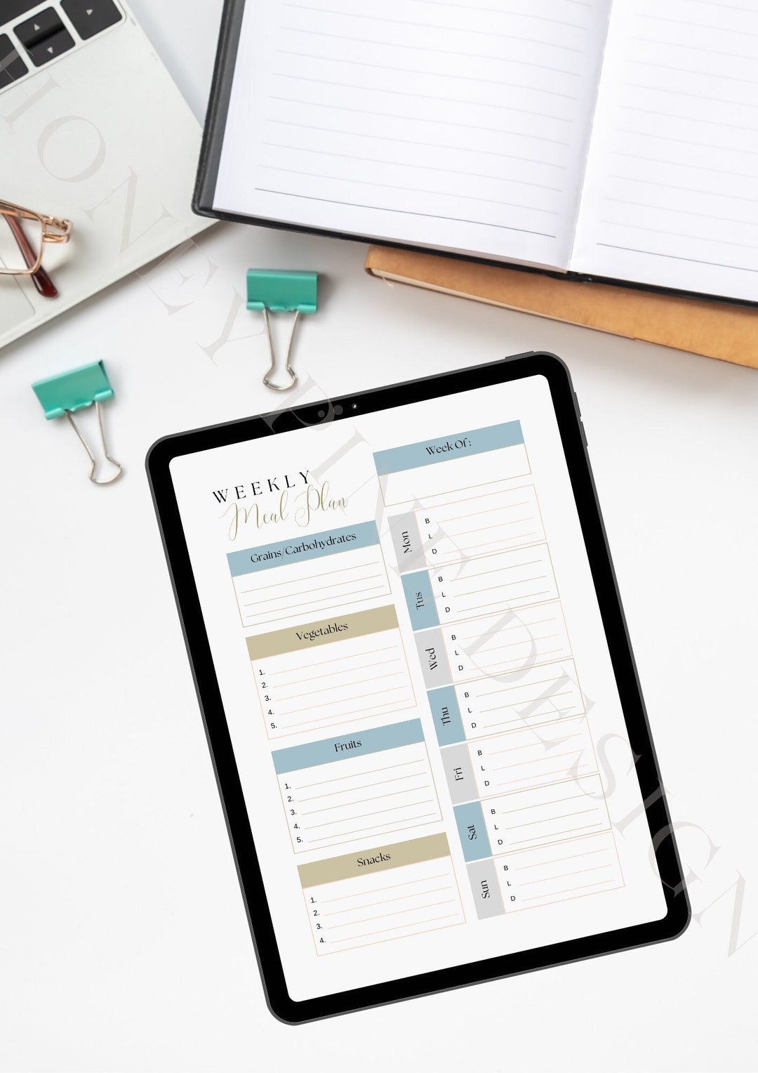 Digital Weekly Meal Plan | Digital Download | Goodnotes | Family Meal ...