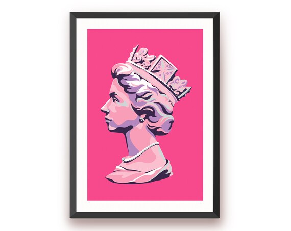 Queen Elizabeth Print Queen Elizabethroyals Art Portrait | Etsy
