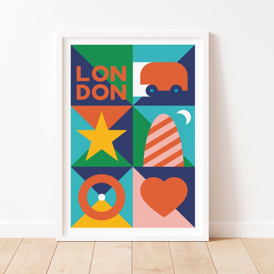 London Travel Poster, Retro London Print, London Wall Art, London ...