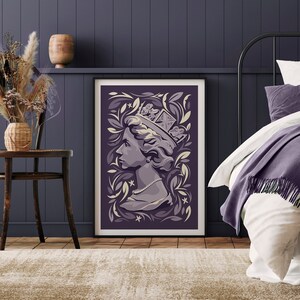Queen Elizabeth Print, Royal Family Art, Queen Poster, Queen Elizabeth ...