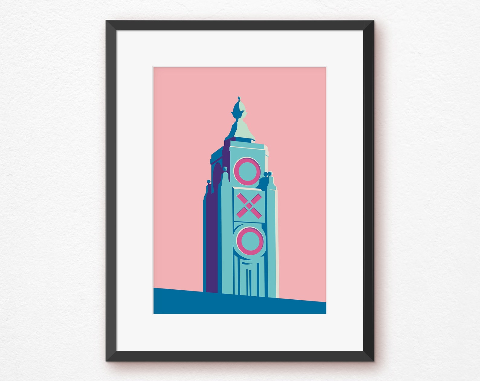 Oxo Tower Print Southbank Print London Cityscape Pink Art - Etsy UK