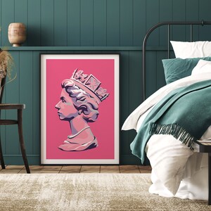 Queen Elizabeth Print Queen Elizabethroyals Art Portrait | Etsy