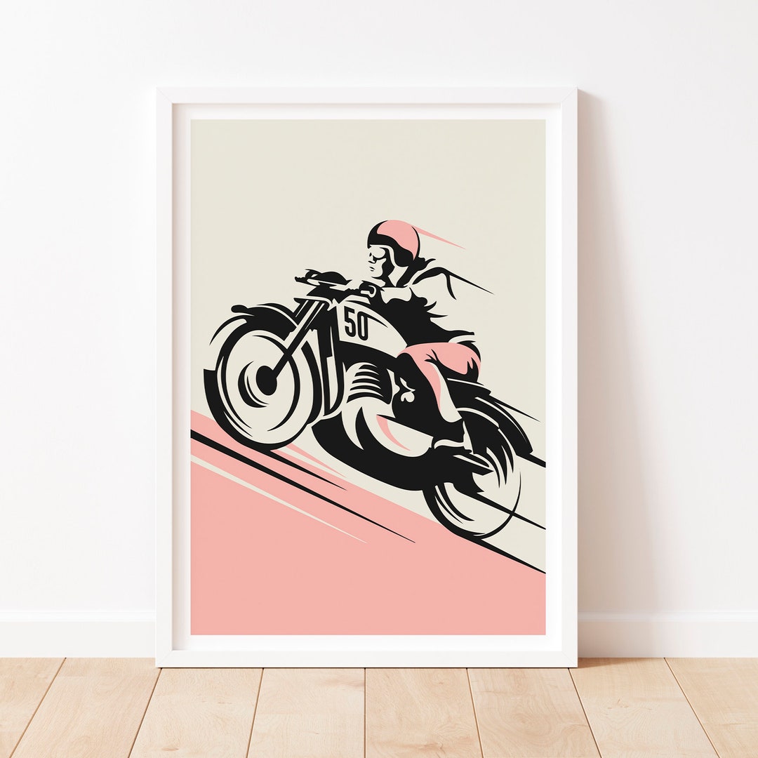 Motorbike Wall Art, Motorcycle Poster, Vintage Motorbike Print, Moto GP ...