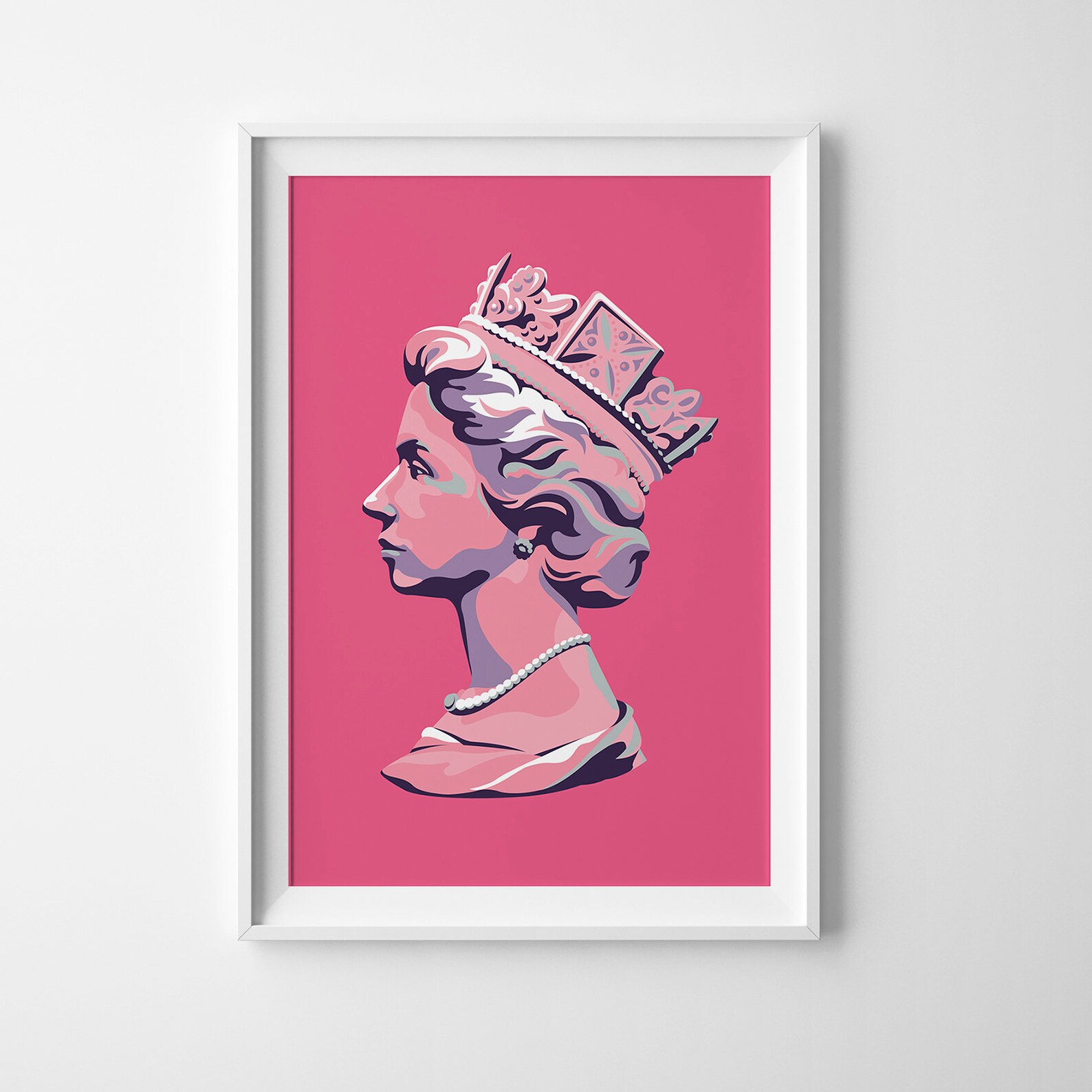 Queen Elizabeth Print Queen Elizabethroyals Art Portrait - Etsy