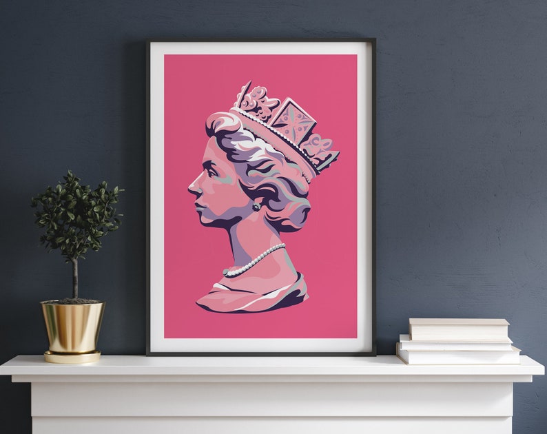 Queen Elizabeth Print Queen Elizabethroyals Art Portrait | Etsy