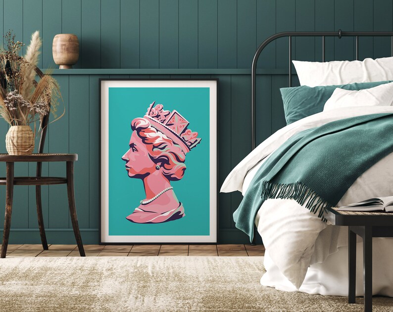 Queen Elizabeth Print Royal Family Art Queen Poster Home | Etsy