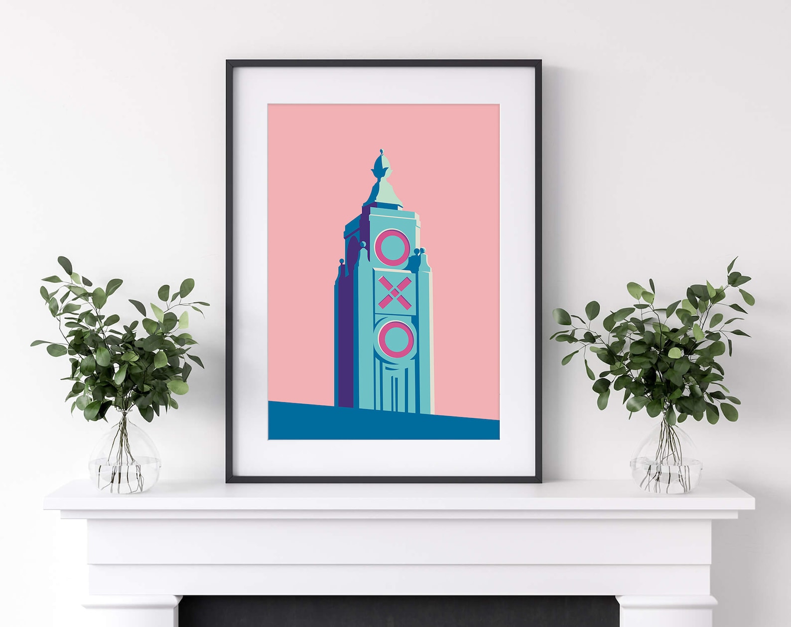 Oxo Tower Print Southbank Print London Cityscape Pink Art - Etsy UK