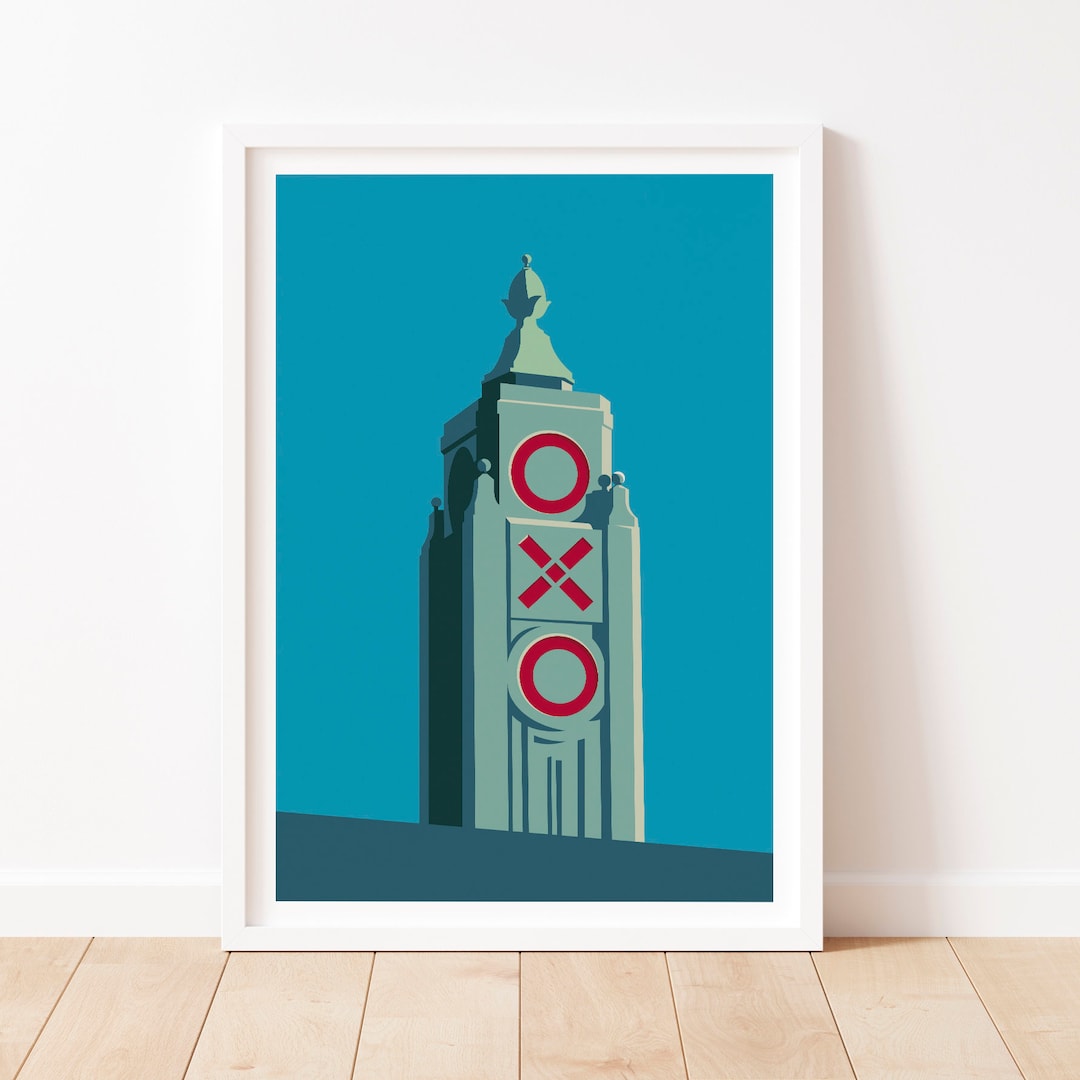 Oxo Tower Print , Southbank Print, Vintage Wall Art, London Landmark ...