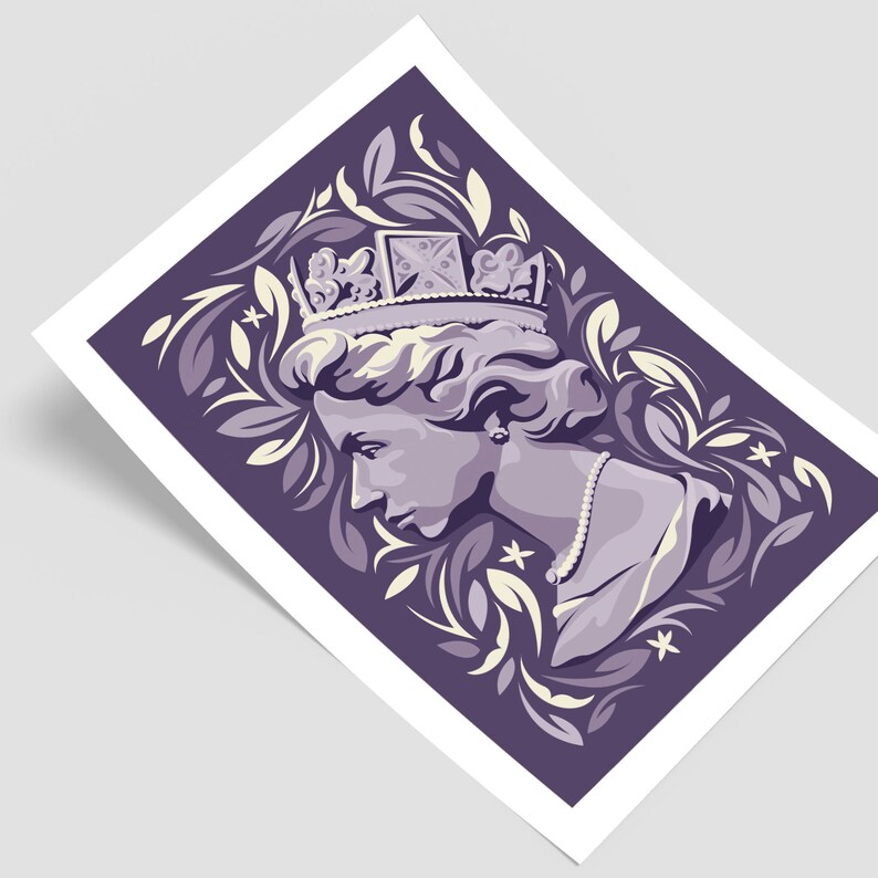 Queen Elizabeth Print Royal Family Art Queen Poster Queen - Etsy