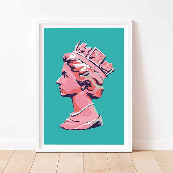 Queen Elizabeth Print Royal Family Art Queen Poster Home - Etsy UK