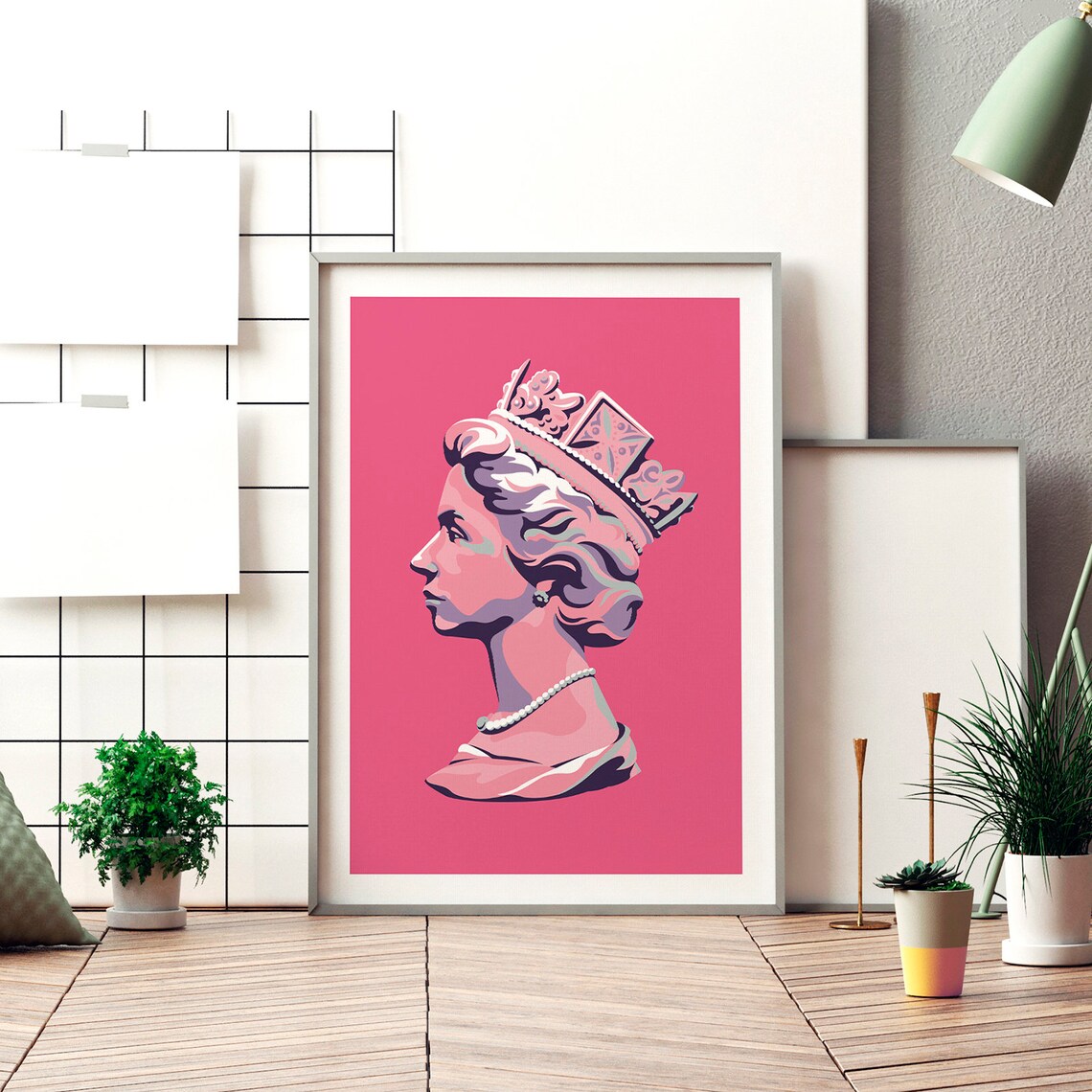 Queen Elizabeth Print Queen Elizabethroyals Art Portrait - Etsy