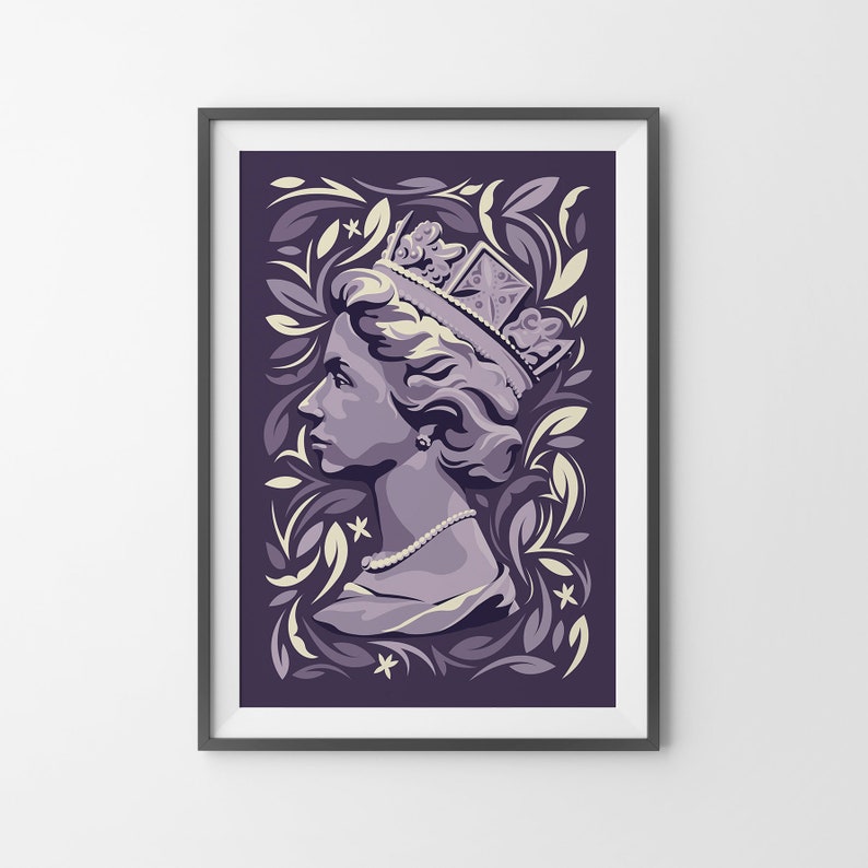 Queen Elizabeth Print Royal Family Art Queen Poster Queen - Etsy
